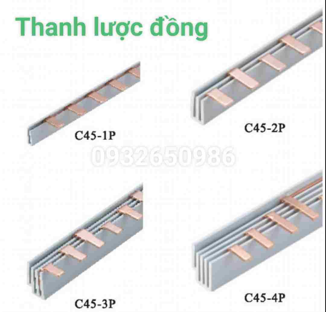 Thanh lược đồng C45 3P 100A cài MCB
