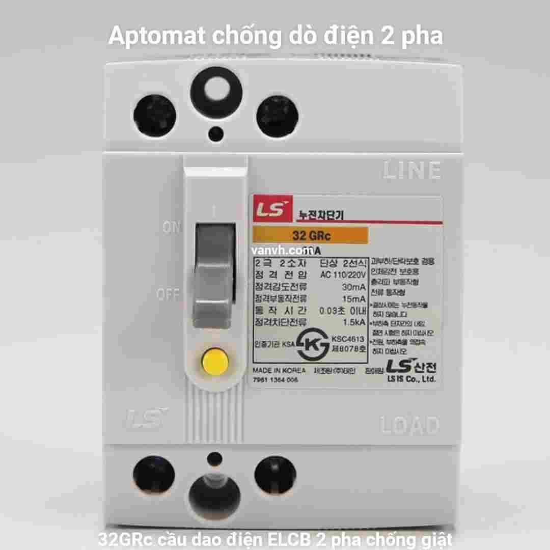 32GRc Aptomat chống dòng dò 2P 15A ELCB 2.5kA 32GRc 30A
