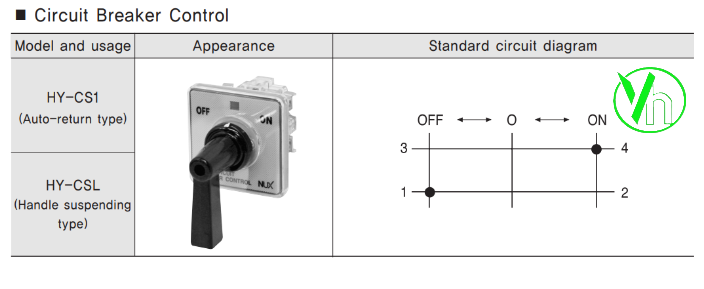 Công tắc chuyển mạch CAM, chuyển mạch ACB CS-L Hanyoung
