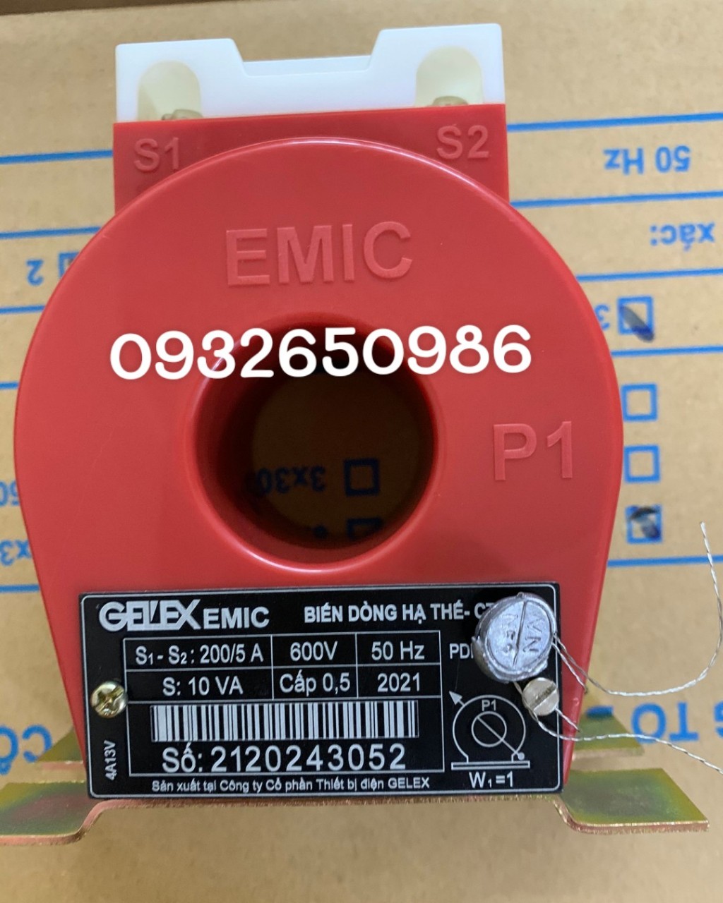 Biến dòng hạ thế (CCX 0,5) hình xuyến 800/5A ,15VA ,N1 EMIC